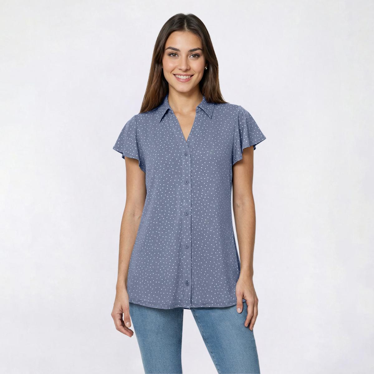 Click here for Womens Adrianna Papell Flutter Sleeve Button Front... prices